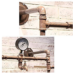 OTUGARE Industrial Vintage Iron Pipe Wall Mounted Clothing Rack Multi-function Garment Store Display Rack Shoes Bag Store Shelves Clothes Hanger（65”）