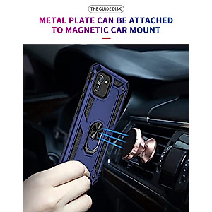 DINGXIN Galaxy A03 Case, Samsung A03 Phone Case, [Military Grade] Metal Ring Stand Car Mount Shockproof Protective Case for Samsung Galaxy A03 (Blue)