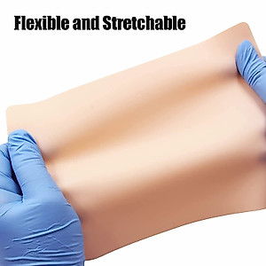 Yuelong 20Pcs Blank Tattoo Practice Skin Fake Skin 7.4x5.6" Double Sides Silicone Pads Microblading Eyebrow Tattoo Skin Practice for Beginners and Experienced Artists