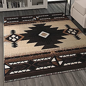 South West Native American Area Rug 5 Feet X 7 Feet Berber Design C318
