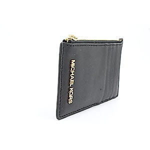 Michael Kors Jet Set Travel Top Zip Card Case Wallet Coin Pouch Black