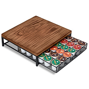 YCICI Coffee Pod Drawer Holder for K cup, Coffee Pod Drawer Holder Organizer, No Assembly Required, K Cup Holder with 36 Capacity Capsule Pods. Suit for Home Office,Kitchen,Cafe Counter. (Black)