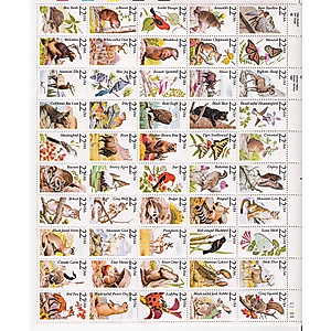 North American Wildlife Complete Sheet of 50 x 22 Cents Stamps 2286-2335 by USPS