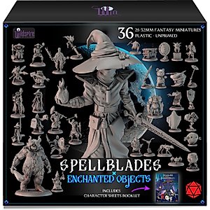 Wildspire Spellblades & Enchanted Objects for DND Miniatures 28mm-32mm Player-Characters, NPC Bulk D&D Minis Unpainted Dungeons & Dragons Figures Accessories for Fantasy Tabletop RPG DND Pathfinder