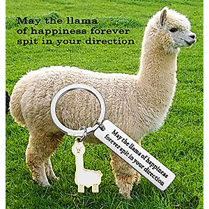 TGBJE Alpaca Gifts Llama Lover Gift Llama Gifts May The Llama Of Happiness Forever Spit In Your Direction (Llama Keychain)