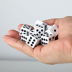 100 PC White Dice (16MM), Board Games, Parties, Educational Activities