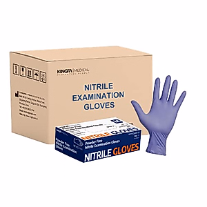 100% Nitrile Chemo-rated Medical Grade Exam Gloves - 510(k), Latex and Powder Free, Disposable, 4 mil Thickness, Textured Fingers, Indigo (1000, Medium)