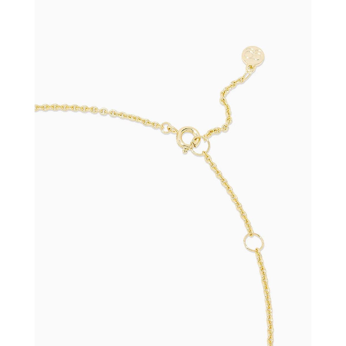 gorjana Women’s Rose Interlocking Necklace, 18K Gold Plated, Adjustable Chain, Double Ring Charm