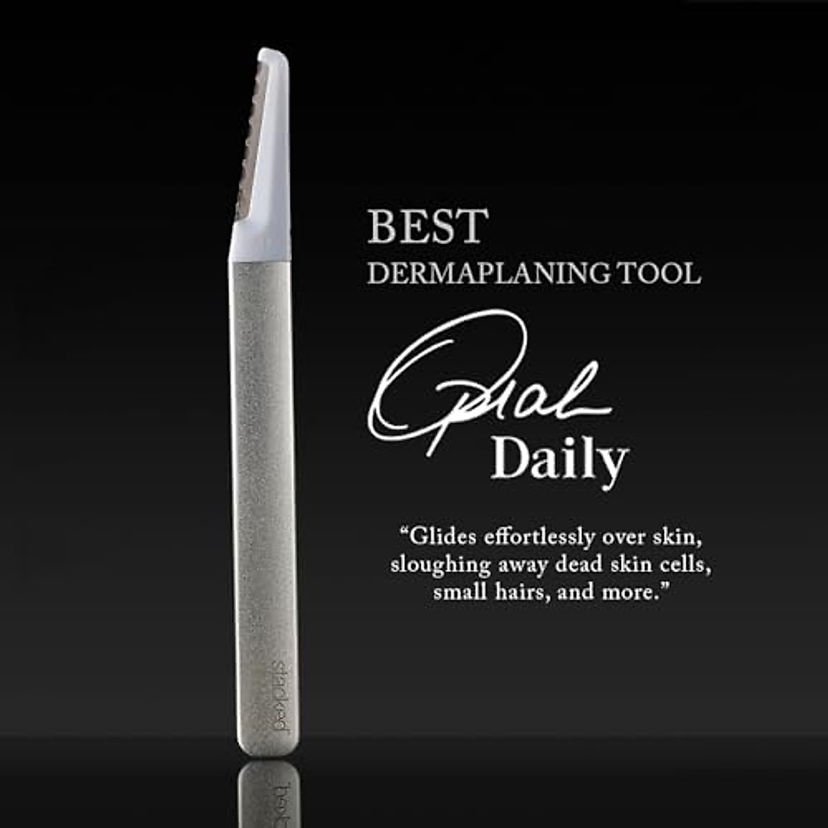 StackedSkincare Dermaplaning Face Exfoliating Tool - Professional-Grade, At-Home, Extra-Sharp Blade to remove Dead Skin and Peach Fuzz - Includes 1 Aluminum Handle and 1 Razor Head (Non-Electric)