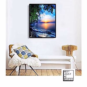 LVIITIS Beach Diamond Painting Kits for Adults Full Drill,Diamond Arts Dotz Beach Pictures Craft for Home Wall Decor 14x18 inch