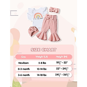 Tomolant baby girl clothes 0-3 months baby girl outfit long sleeve rainbow romper 0-3 months baby girl clothes baby girls' clothing pink flared pants fall winter baby girl outfits 0-3 months