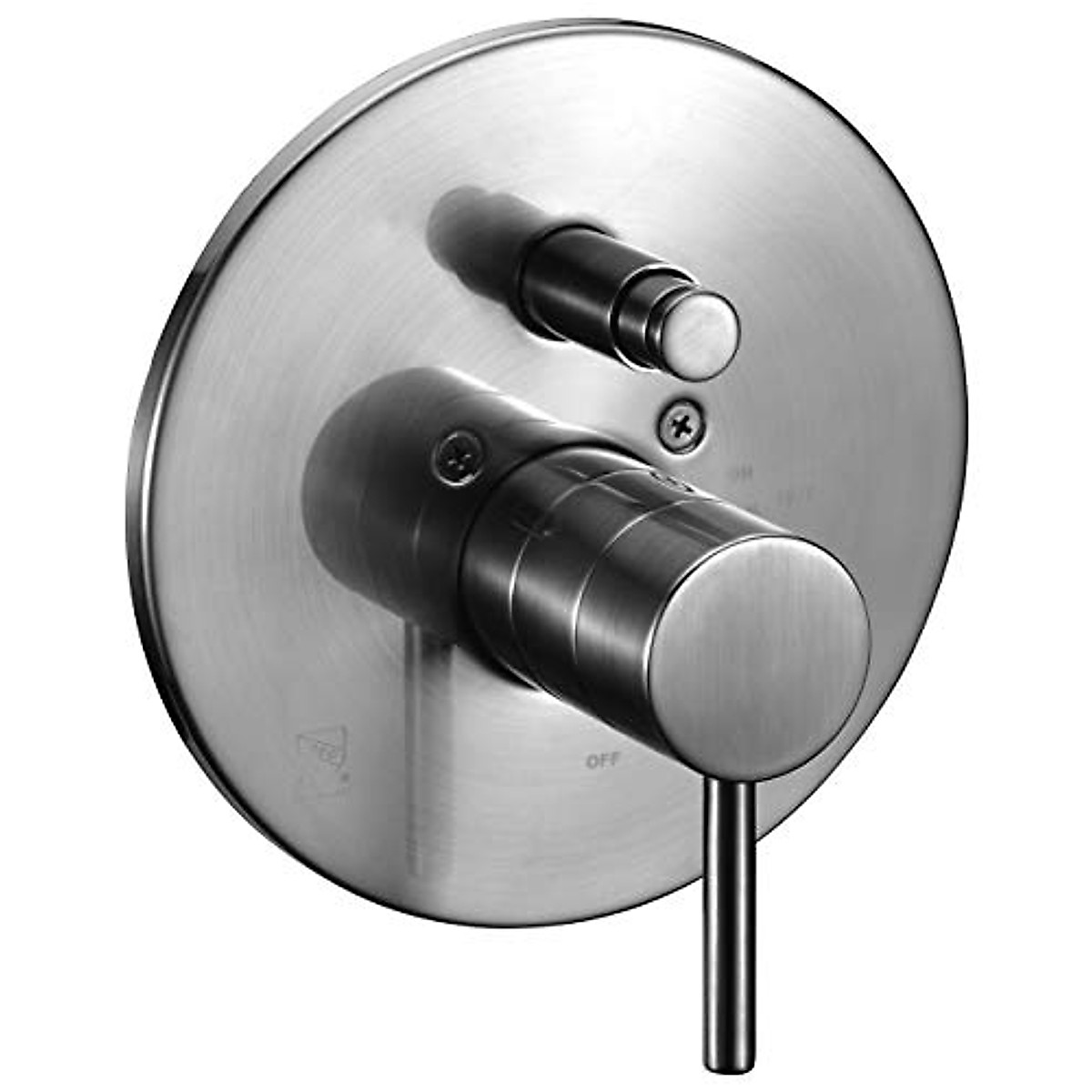 ALFI brand AB1701-BN Brushed Nickel Pressure Balanced Round Shower Mixer with Diverter, 7.88" L x 7.88" W x 3" H