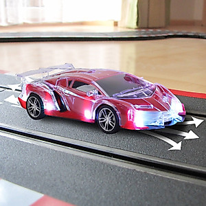 Light Up RC Remote Control Racing Car - 1:20 Scale Radio Control Sports Car with Flashing LED Lights - Ideal Gift Toy for Kids