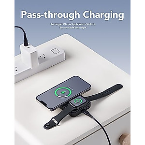 GOWATT All-in-one 10000mAh MagSafe Compatible Battery Pack, Fast Charging, Portable Power Bank with Foldable Stand, Magnetic Power Bank, Compatible with iPhone 15/14/13/12, Apple Watch and AirPods