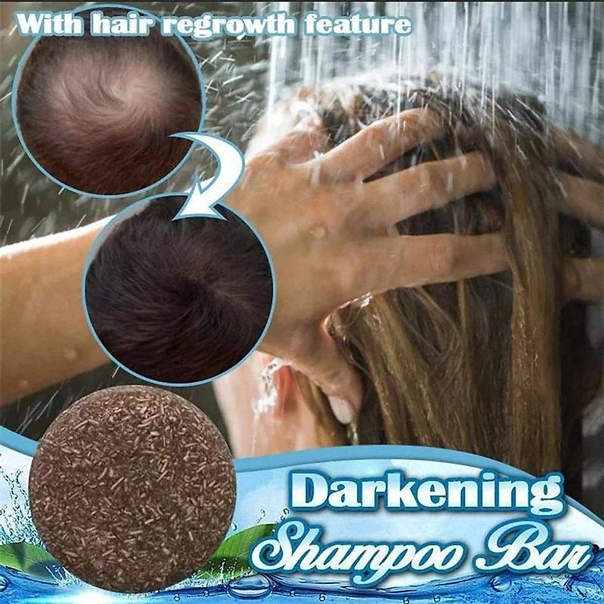 Brilliaire Organic Grey Reverse Shampoo Bar-Bar Shampoo For Hair, Solid Shampoo Bar, Natural Darkening Shampoo Bar, Hair Soap,Bar Shampoo Natural, Hair Darkening Shampoo Bar (2 Pcs)