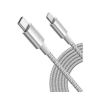 Anker Nylon USB C to Lightning Cable [10ft MFi Certified] for iPhone 13 13 Pro 12 Pro Max 12 11 X XS XR 8 Plus, AirPods Pro, Supports Power Delivery (Silver)