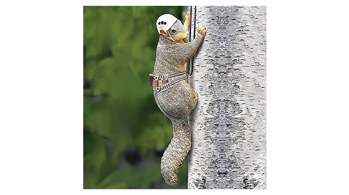 Climbing Squirrel Figurine Garden Decor - Humorous Yard Art