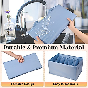 2Pcs Extra Large 6 Compartments Wardrobe Clothes Organizer, Upgraded Laundry Cabinet Clothes Storage Box, Foldable Visible Clothes Drawer Organizer for Jeans, Sweaters, T-shirts, Pants, Legging