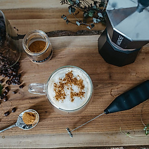 GROSCHE Milano Stove top espresso maker (9 espresso cup size 15.2 oz) Black, and battery operated milk frother bundle for lattes