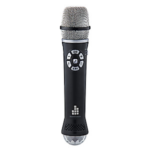 iHome Sound Factory Bluetooth Karaoke Microphone with LED Disco Party Lights,Portable Bluetooth Speaker Compatible with Apple Samsung Siri and Google Assistant,Wireless Microphone for Karaoke Fun