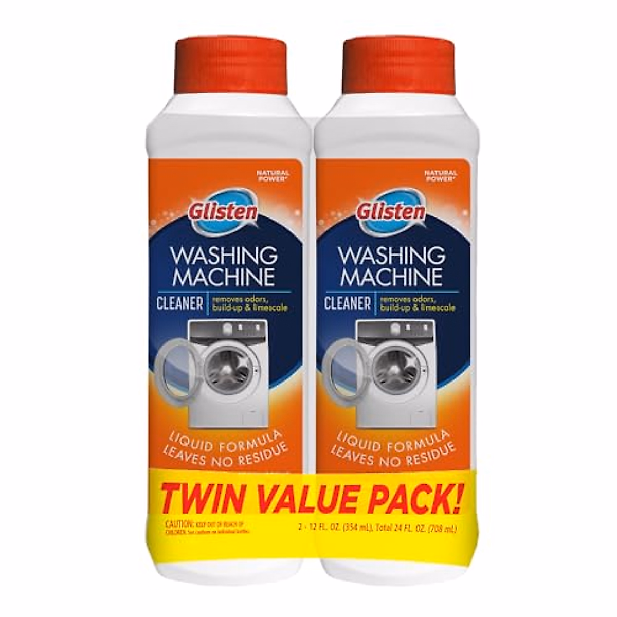 Glisten Washing Machine Cleaner, Helps Remove Odor, Buildup, and Limescale, Fresh Scent, 12 Ounce Bottle, 2-Pack
