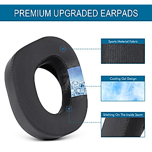 Cooling Gel Ear Pads for Turtle Beach Stealth 700 Gen 2 / Stealth 700 Gen 2 MAX Wireless Gaming Headset, GVOEARS Replacement Cushions with Ice Silk Fabric, Thickness & Sound Isolation - Black