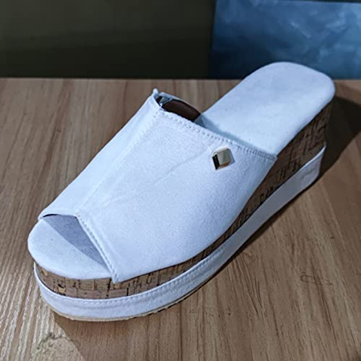 Shijian Women Casual Platform and Wedge Sandals Casual Summer Heels Open Toe Sandals Summer Slides Slippers