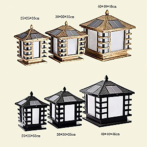 Solar Column Headlight Exterior Energy Saving LED Post Lantern Super Bright Garden Home Wall Light Street Antique Pillar Lamp Fixture