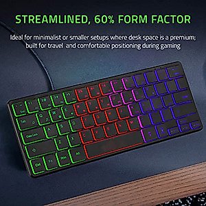 Mechanical Gaming Keyboard,MingSheng USB Wired 60% Compact Keyboard 64 Keys Small Portable Gaming Office Mute RGB Backlit Mechanical Keyboard for PC Gamers