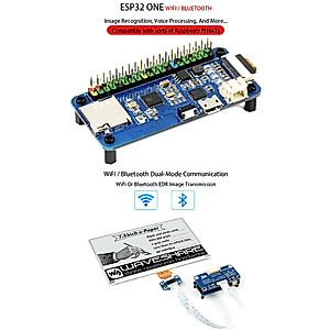 ESP32 One Mini Development Board with WiFi/Bluetooth for Raspberry Pi Hats Support Image Recognition Voice Processing Compatible with Arduino and ESP-IDF Software SDK (Without Camera)