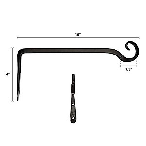 Mkono Hanging Plant Bracket 10 inch Metal Wall Plant Hook Decorative Plant Hanger for Bird Feeders, Planters, Lanterns, Wind Chimes, Home Decor Indoor Outdoor 2 Pack, Black