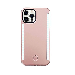 VANJUNN Selfie Illuminate Case for iPhone 13 Pro Max, LED Light up Case with Rechargeable Back and Front Illuminated Luminous Case for 13 Pro Max(Rose Gold)