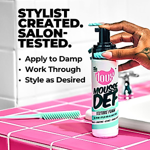 The Doux Mousse Def Texture Foam, Multi-Use Mousse Hair Foam to Style, Condition, Define, Volumize, and Add Shine - 7oz