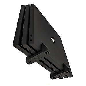 XM&QY Vertical Stand for PS4 Pro PlayStation 4 Pro Silicone Feet Stand Steady Base Mouse Non-Slip Enough Space for Cooling, Black