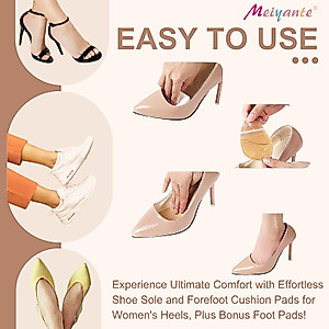 Metatarsal Pads Women | Heel Inserts for Women | Ball of Foot Cushions (2 Pairs Foot Pads) All Day Pain Relief and Comfort One Size Fits Shoe Inserts for Women Foot Pads Metatarsal Pads Women (Clear)