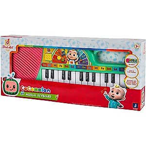 CoComelon First Act Musical Keyboard, 23 Keys; Music and ABC Songs Pre-Recorded, Educational Music Toys, Carry N’ Go Handle