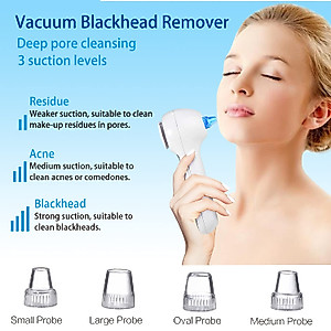 UMICKOO Face Scrubber Exfoliator,Facial Cleansing Brush Waterproof with LCD Screen,Blackhead Remover Vacuum with 5 Brush Heads,Face Spin Brush for Exfoliating, Massaging and Deep Pore Cleansing