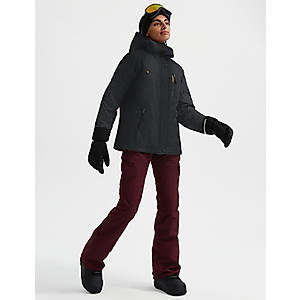 GEMYSE Women's Mountain Waterproof Ski Snow Jacket Rain Winter Jacket Coat Hooded Windproof Parka(Graphite Grey,Large)