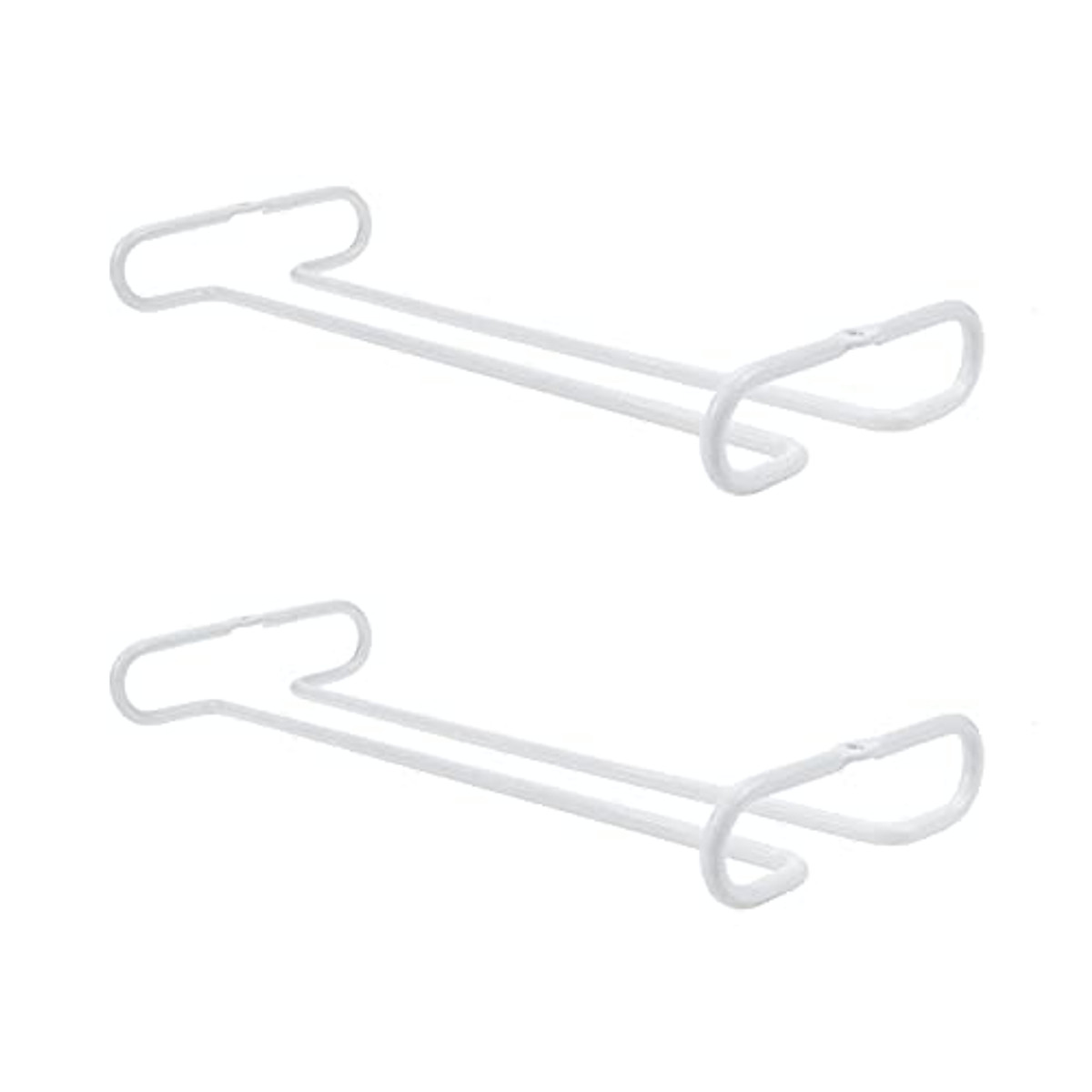 Semetall 10.23" Wine Glasses Rack, Wine Glass Holder Under Cabinet Stemware Rack for Kitchen, Bar ,Cabinet, Set of 2(White)