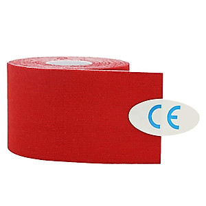 Flbirret 5cm x 5m Cotton Muscle Taping Strapping Bandage Elastic Adhesive Sport Tape Strain Injury (Red)