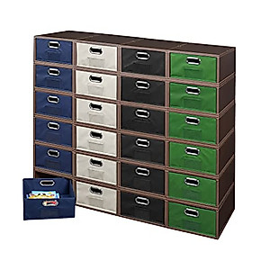 Niche Cubo Set of 6 Half-Size Foldable Fabric Storage Bins- Blue