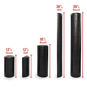 OPTP AXIS Firm Foam Roller, High Density Foam Roller for Physical Therapy, Yoga, Pilates, Fitness Exercise and Sports Training (Black, 36" X 6" Round)