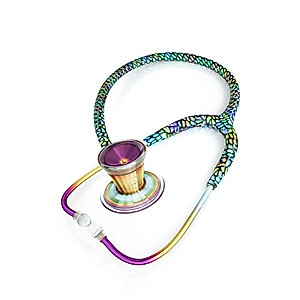 MDF Mermaid Kaleidoscope ProCardial Cardiology Stethoscope, Limited Edition Mprints, Lightweight Titanium, Adult, Dual Head, Mermaid Tube, Kaleidoscope Chestpiece-Headset, MDF797TMMKL