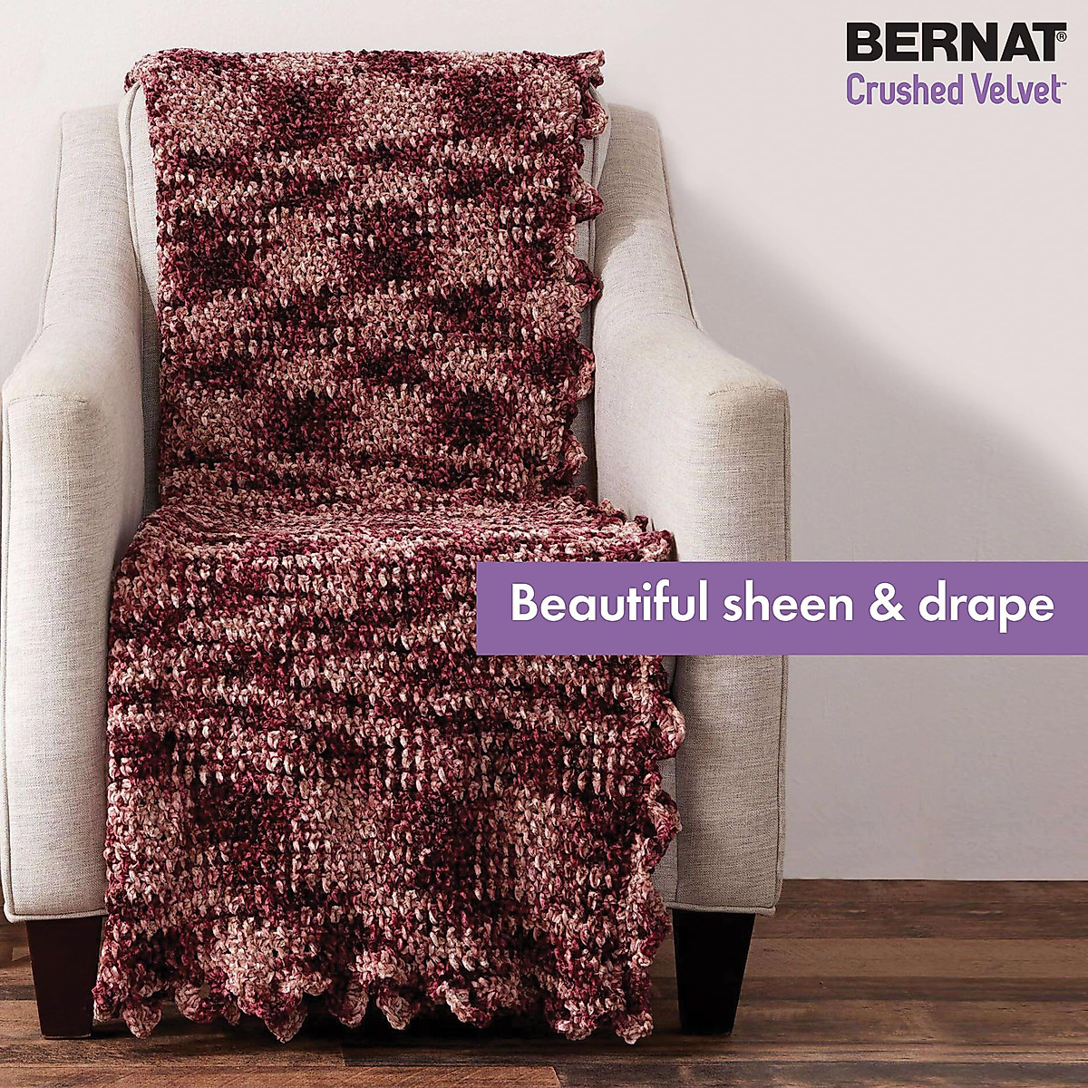 Bernat Crushed Velvet Yarn, Navy