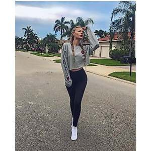 Aoliks Leggings with Pockets for Women - High Waist Tummy Control Yoga Pants Running Gym Workout Dance Pants Black