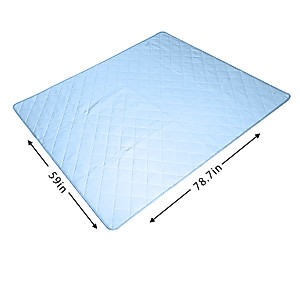 Eanpet Baby Play Mat Large Cooling Floor Mats Indoor Foldable Sleeping Pad Non-Slip Crawling Mat for Kids Summer Living Room Rug Women Yoga Mat Outdoor Picnic Blanket,59" x 79",Blue