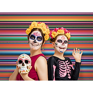 Allenjoy PE Fiesta Backdrop Mexican Color Stripes Banner Cinco de Mayo Party Background