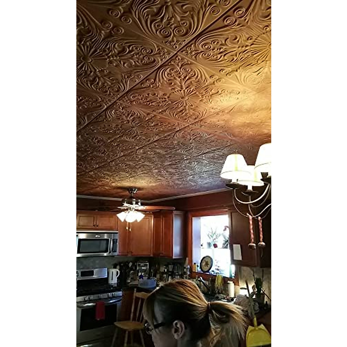 50pc of Astana White (20"x20" Foam) Ceiling Tiles - Covers About 135sqft - Styrofoam Ceiling Tile for Glue up Application