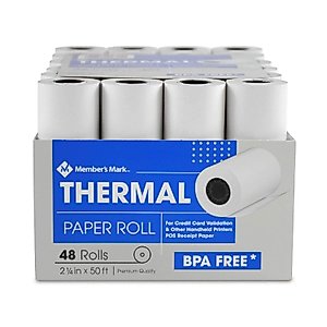 Member's Mark Thermal Receipt Paper Rolls, 2 1/4" X 50', 48 Rolls