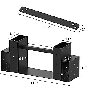 Foozet Firewood Rack Outdoor with Wood Screws Log Rack Heavy Duty Steel Adjustable to Any Length Station Firewood Bracket Kit Black Medium